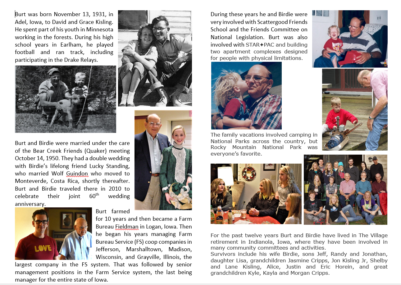 Burton Kisling Memorial | Quakers, social justice and revolution